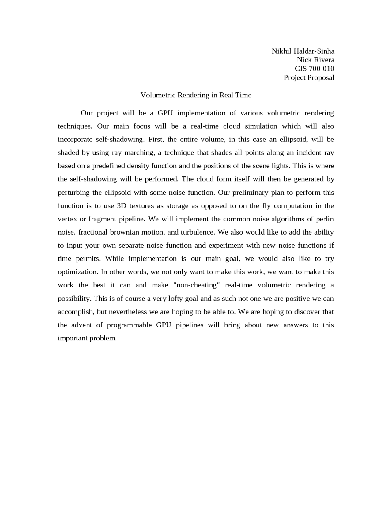 Volumetric Rendering in Real Time - Project Report | CIS 700 - Docsity