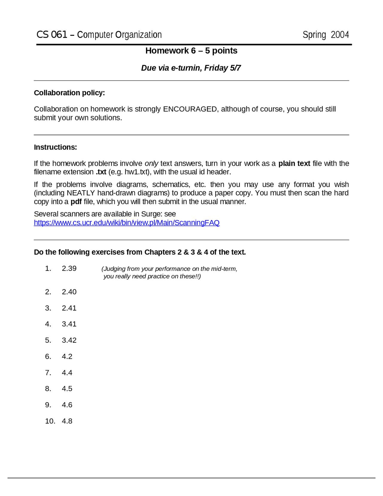 Assembly Language And Machine Organization Homework 6 Questions Cs 061 Docsity