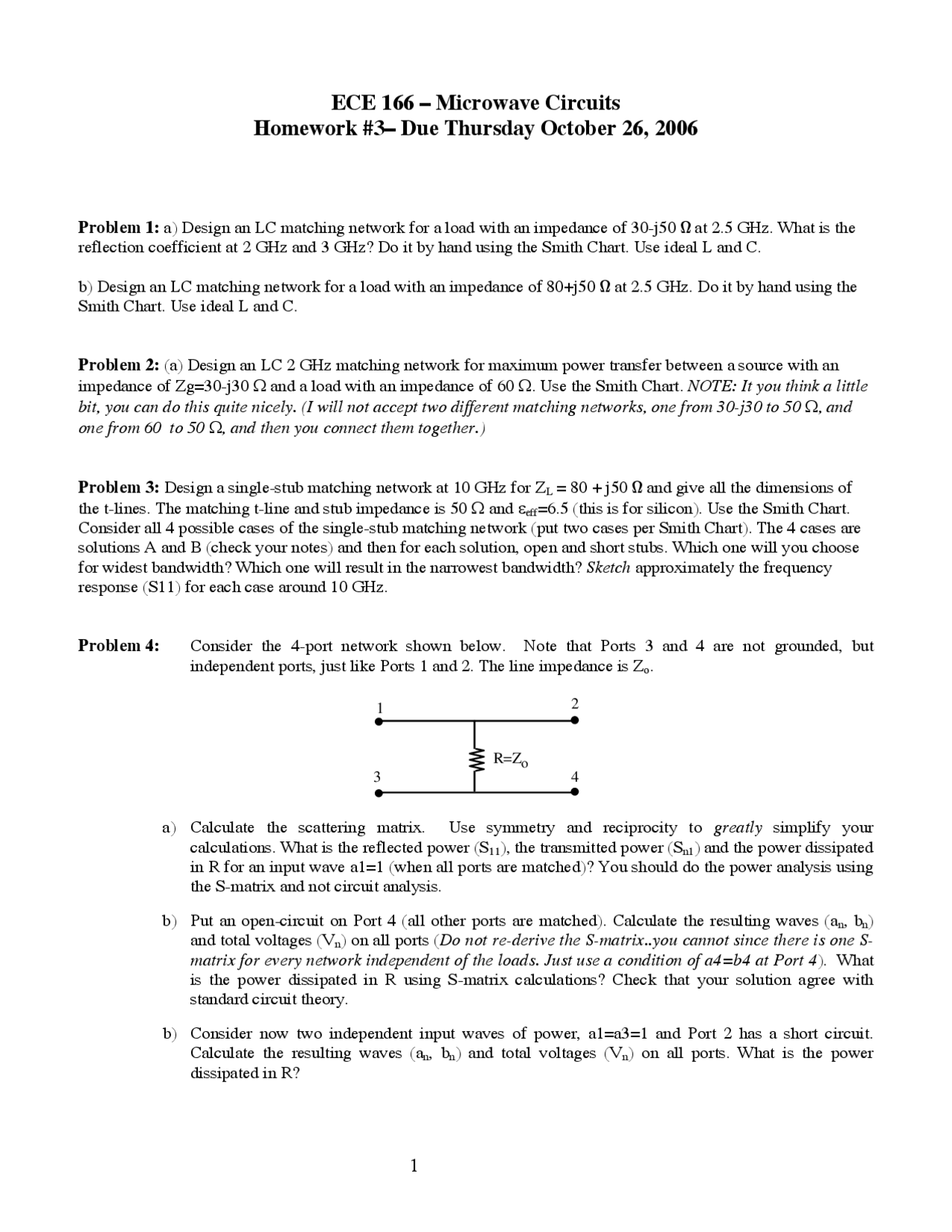 5 Practice Problems On Microwave Systems And Circuits Homework 3