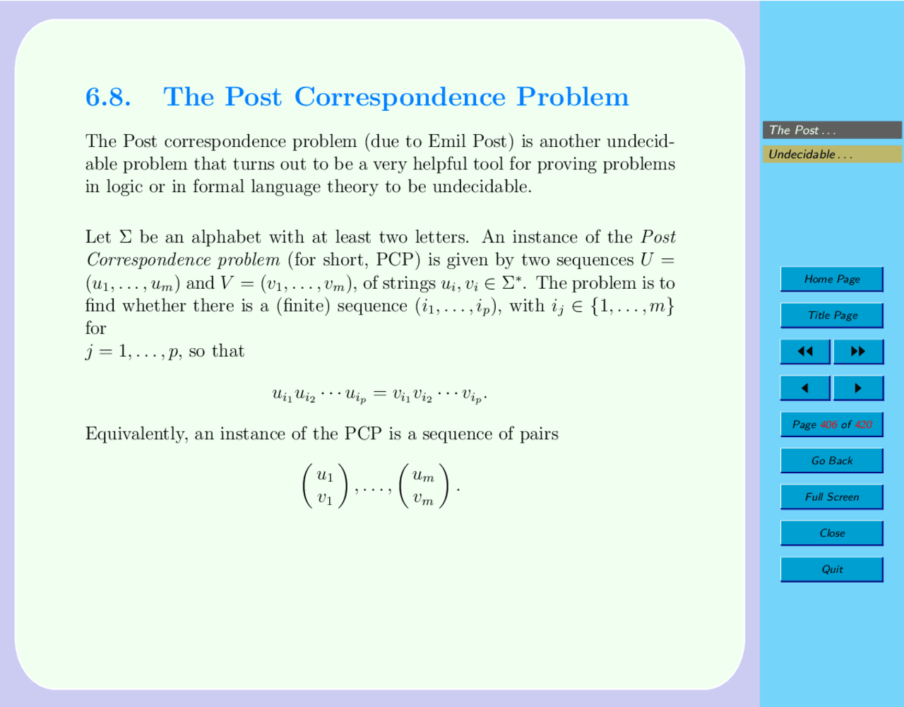 Solved Theorems on Posts Correspondence Problems | CIS 511 | Study ...