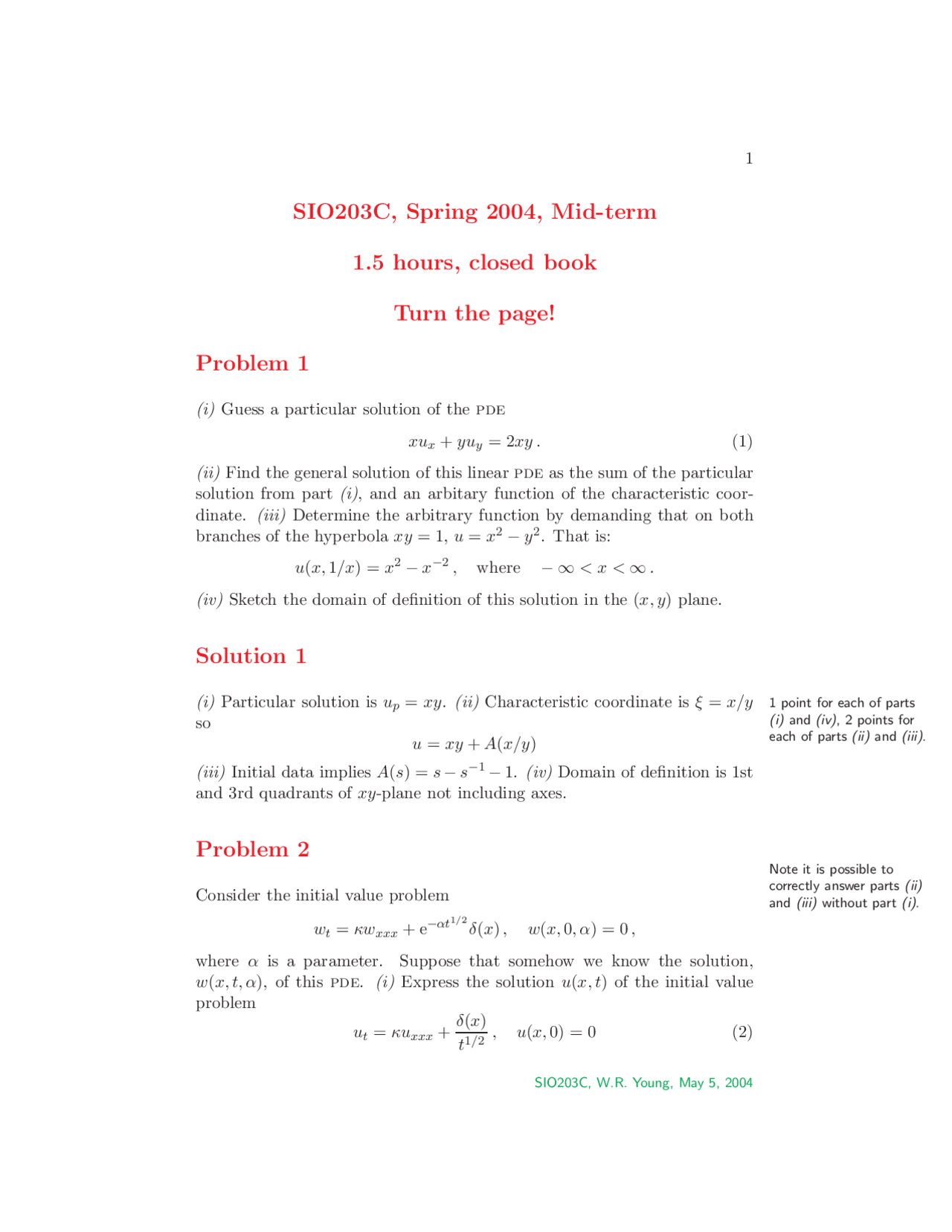 Solved Problems On Introduction Applied Mathematics Iii Midterm Exam