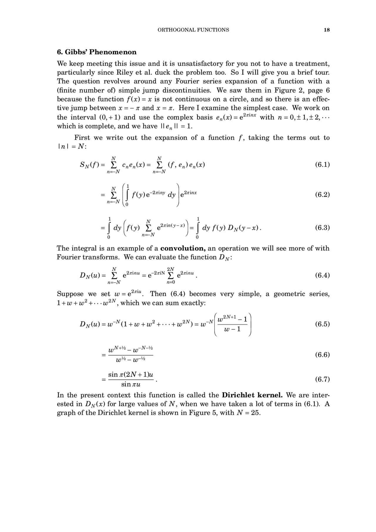 Gibbs Phenomenon Orthogonal Functions Lecture Notes Sio 239 Docsity