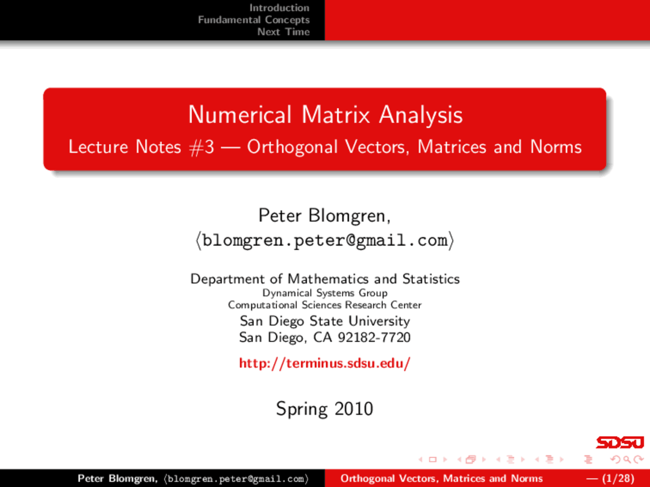 Orthogonal Vectors Matrices And The Norms In Analysis Math 543 Docsity