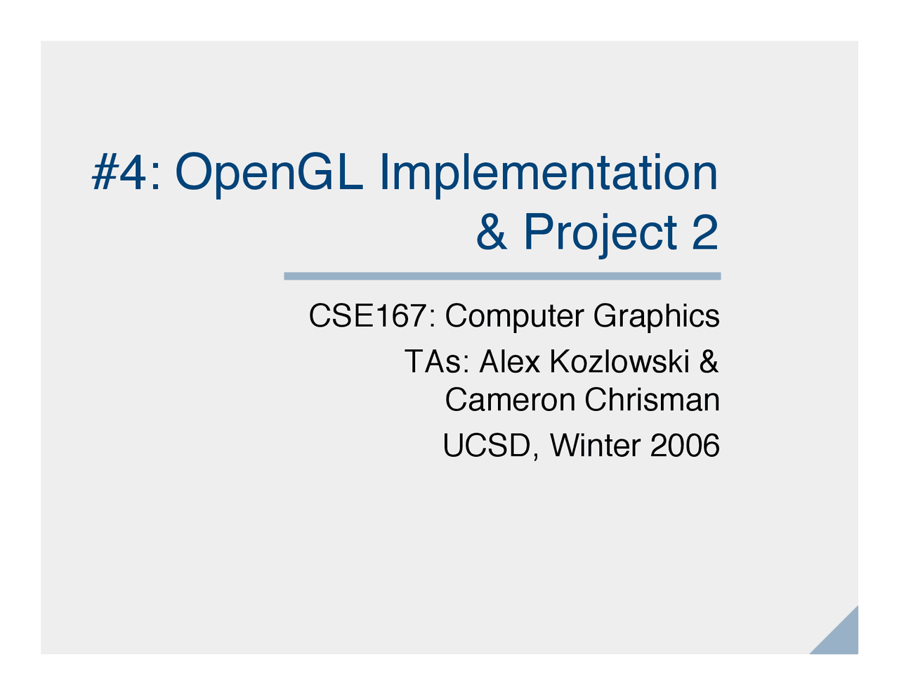 Opengl Implementation And Project Socc 167 Docsity