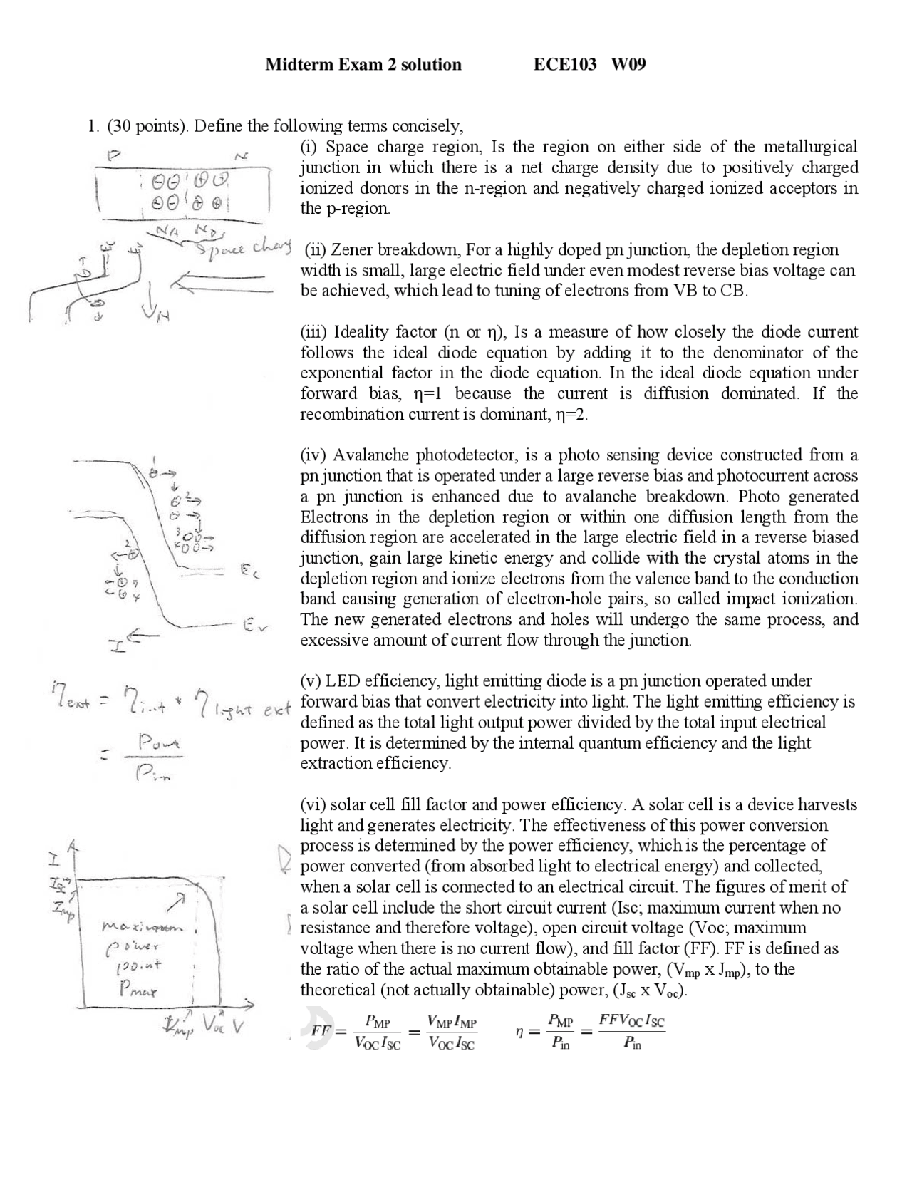 Midterm Exam 2 Solutions Fundamentals Devices And Materials Ece 103