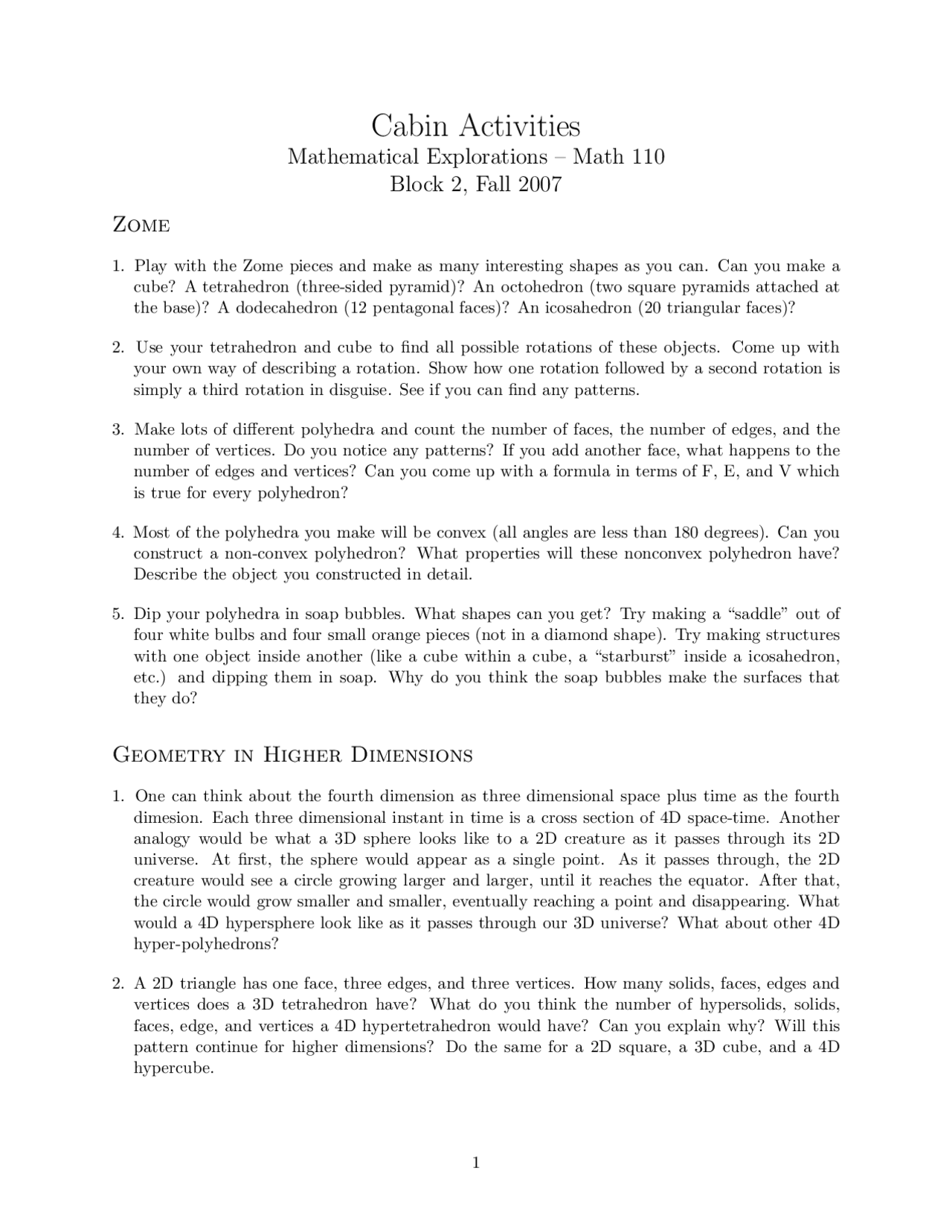 Paper for Cabin Activities - Introduction to Partial Differential Equations | MATH 110 - Docsity