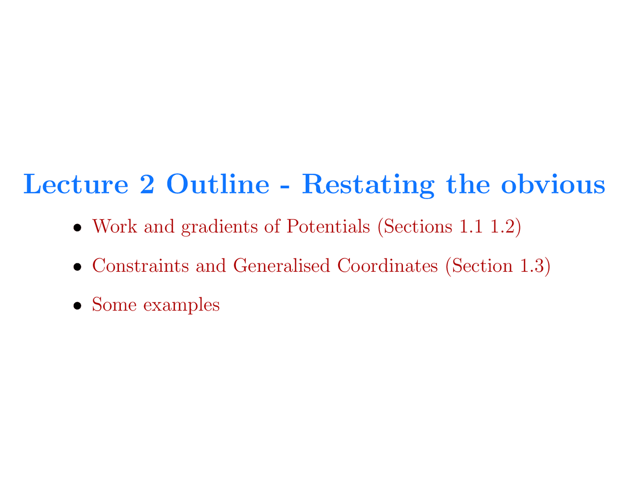Restating The Obvious Outline - Classical Mechanics | PHYS 608 - Docsity