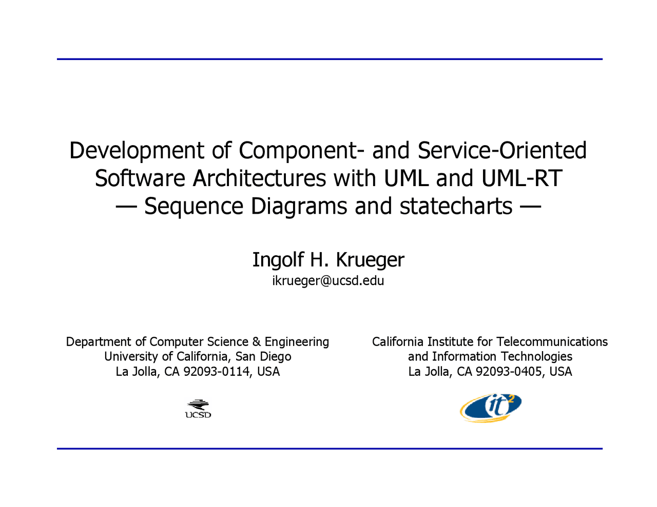 Development Of Component And Service Oriented Software Architectures
