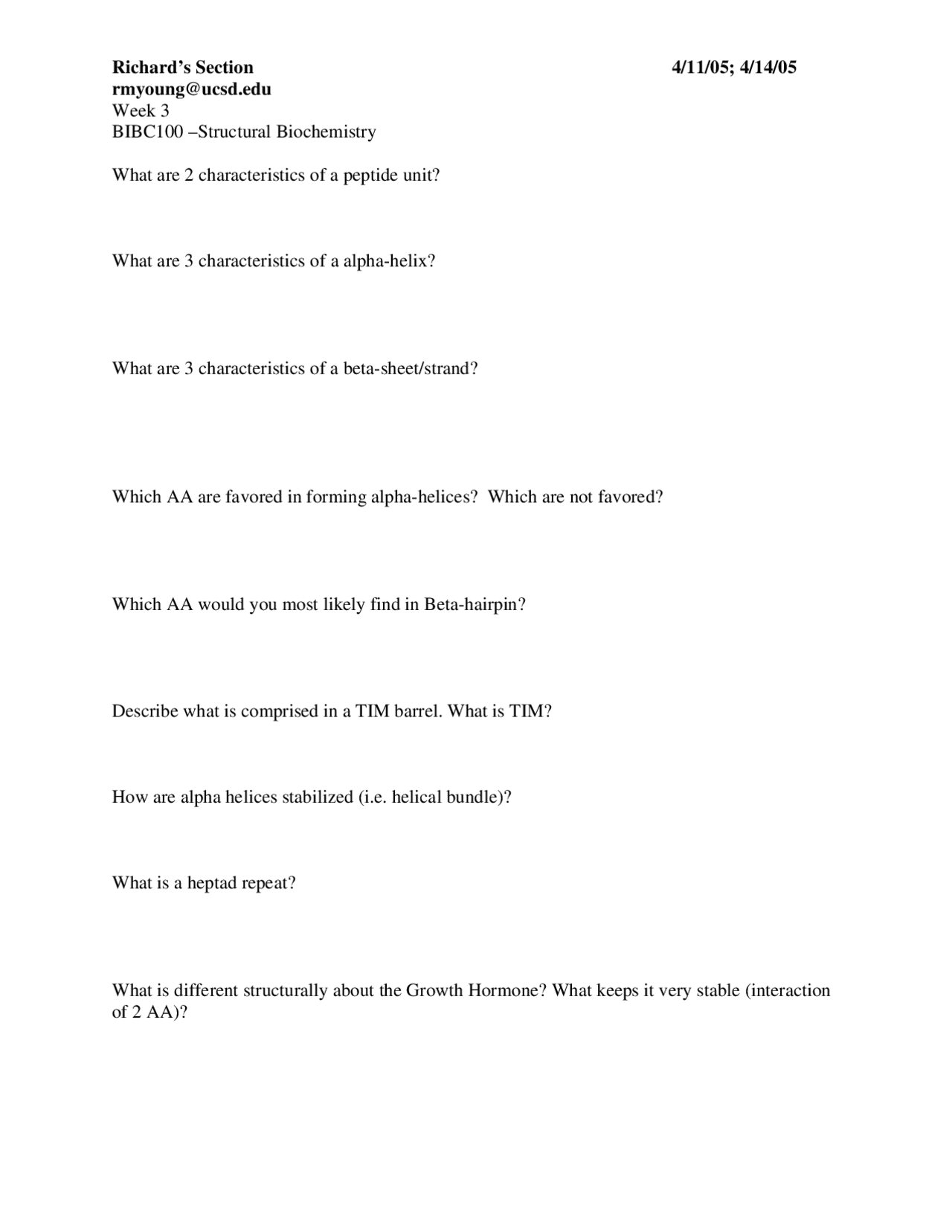 Structural Biochemistry Assignment 3 Soca 100 Docsity