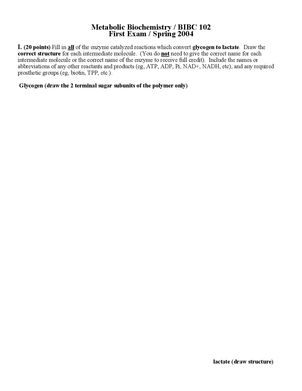 9 Solved Questions On Metabolic Biochemistry Exam 1 Bibc 102 Docsity