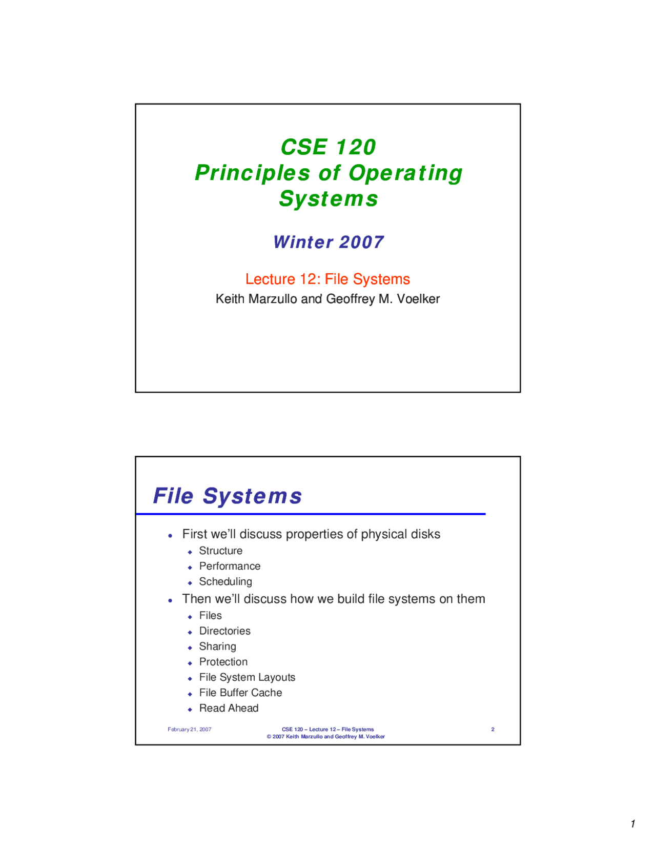 File Systems Principles Of Operating Systems Lecture Slides Cse
