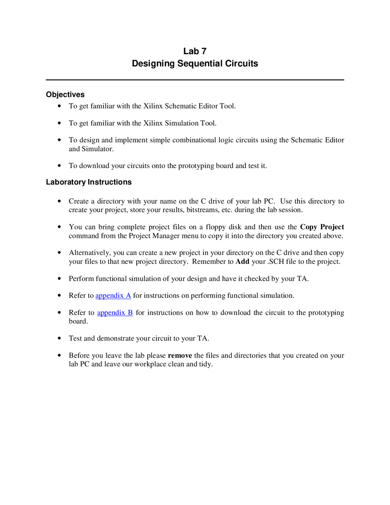 Designing Sequential Circuits Logic Design Lab 7 Cs 120a Docsity
