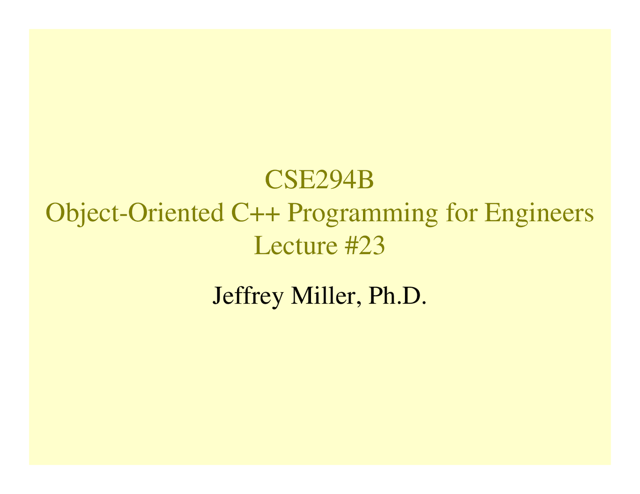 Exception Handling - Lecture Slides | CSE A215 - Docsity