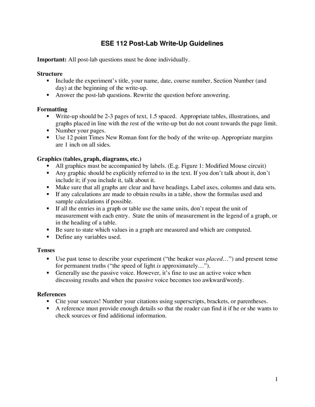 Engineering Electromagnetics - Post Lab Write Up Guidelines | ESE 112 ...