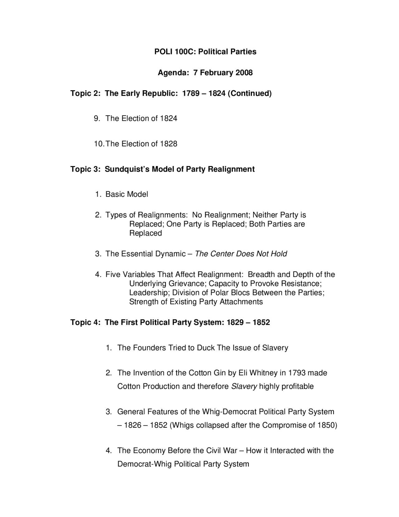 Notes on The First Political Party System - American Political Parties ...