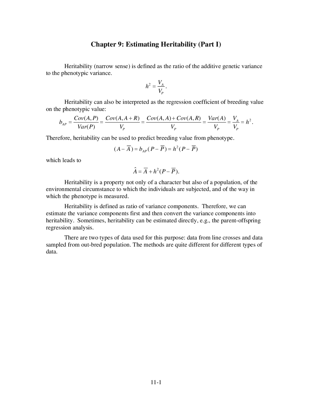 Lecture Notes on Estimating Heritability (Part I) | BPSC 148 | Study ...