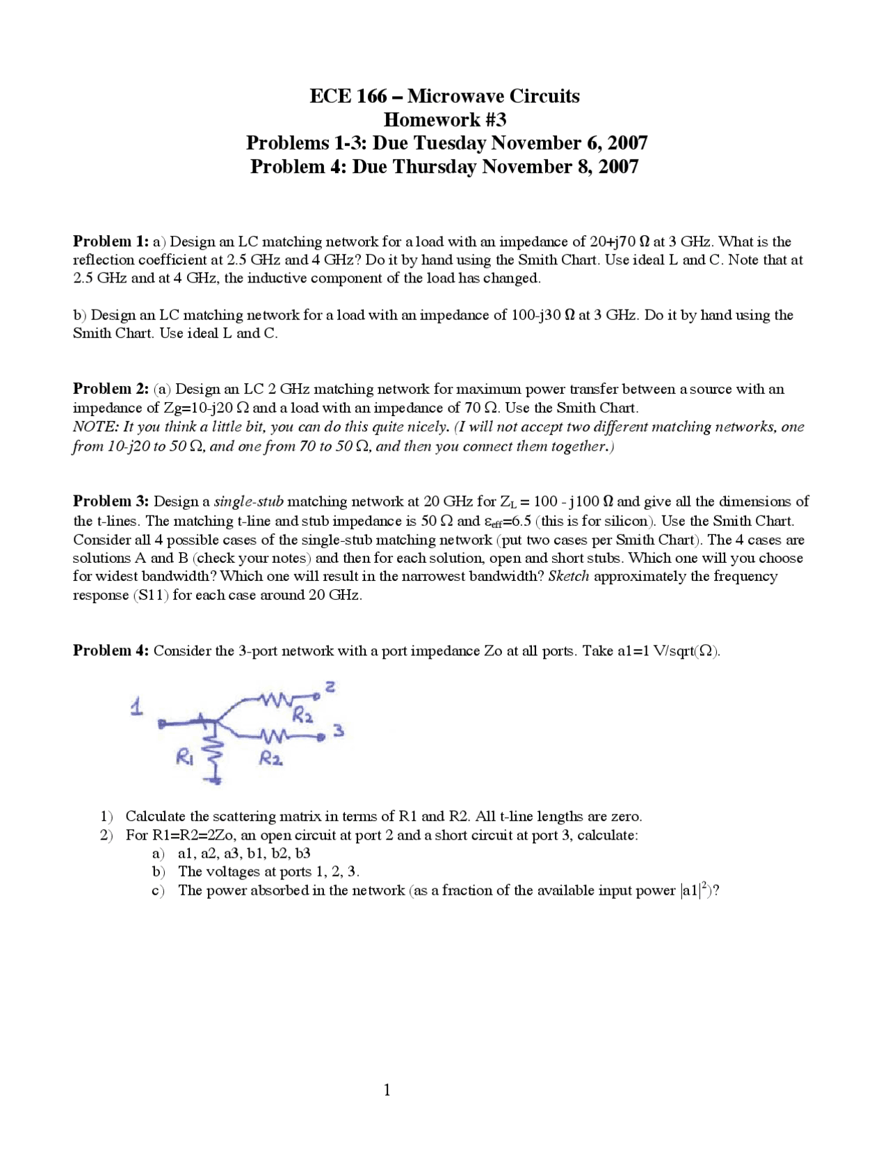 Homework 3 Questions Microwave Systems And Circuits Ece 166 Docsity