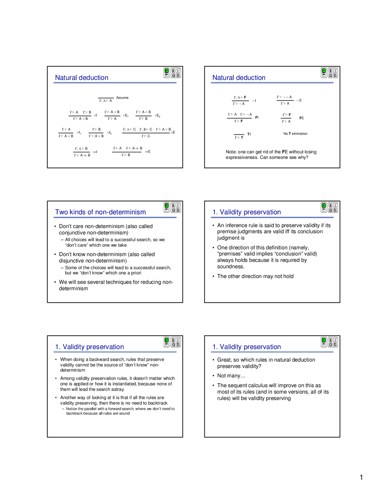 Natural Deduction and Non Determinism - Lecture Slides | CSE 291 - Docsity