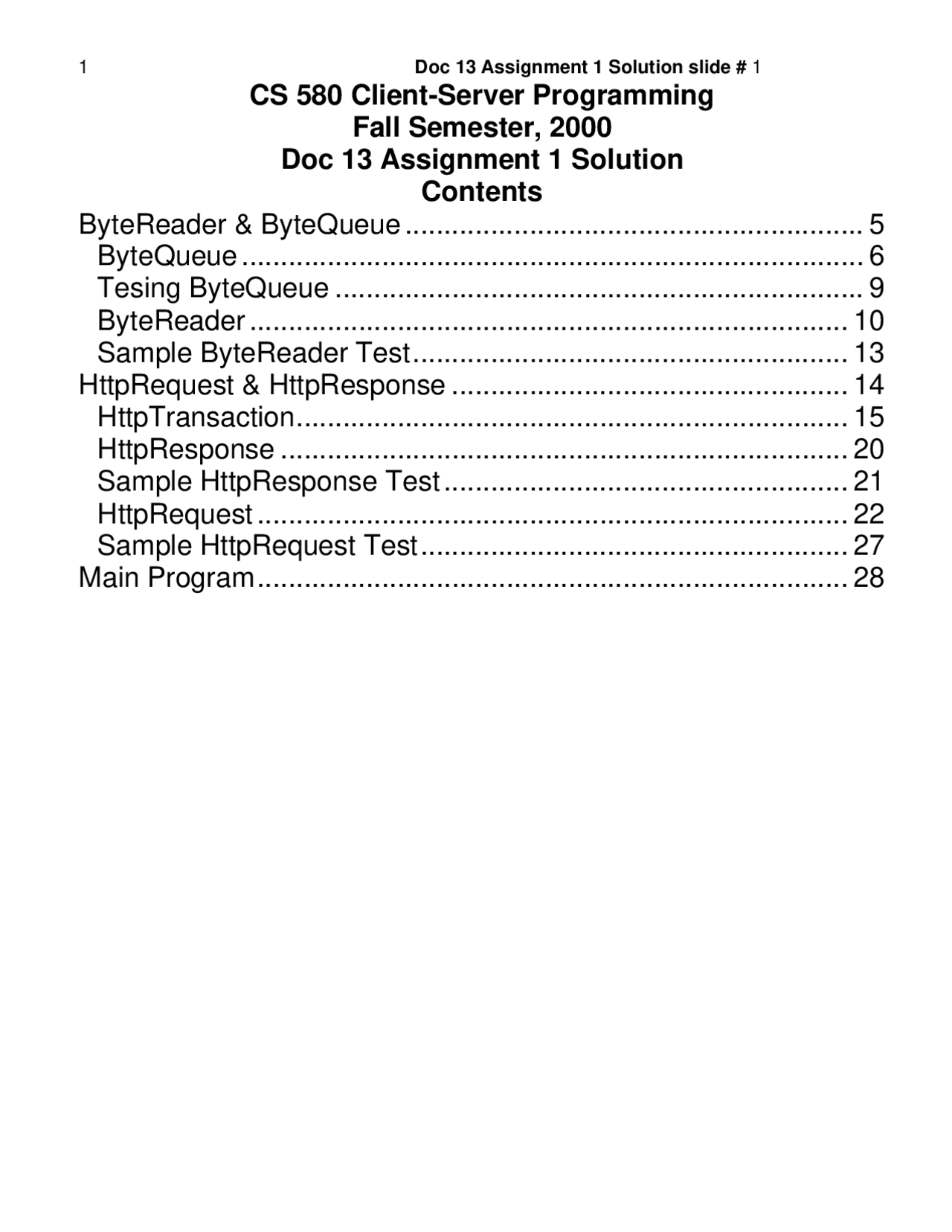 Assignment I Solution Client Server Programming Cs 580 Docsity