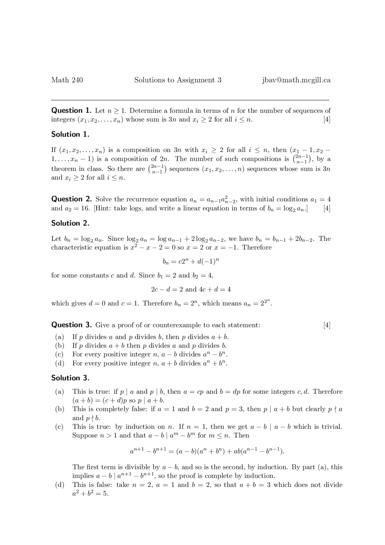 Solutions to Homework 3 | Real Analysis | MATH 240C - Docsity