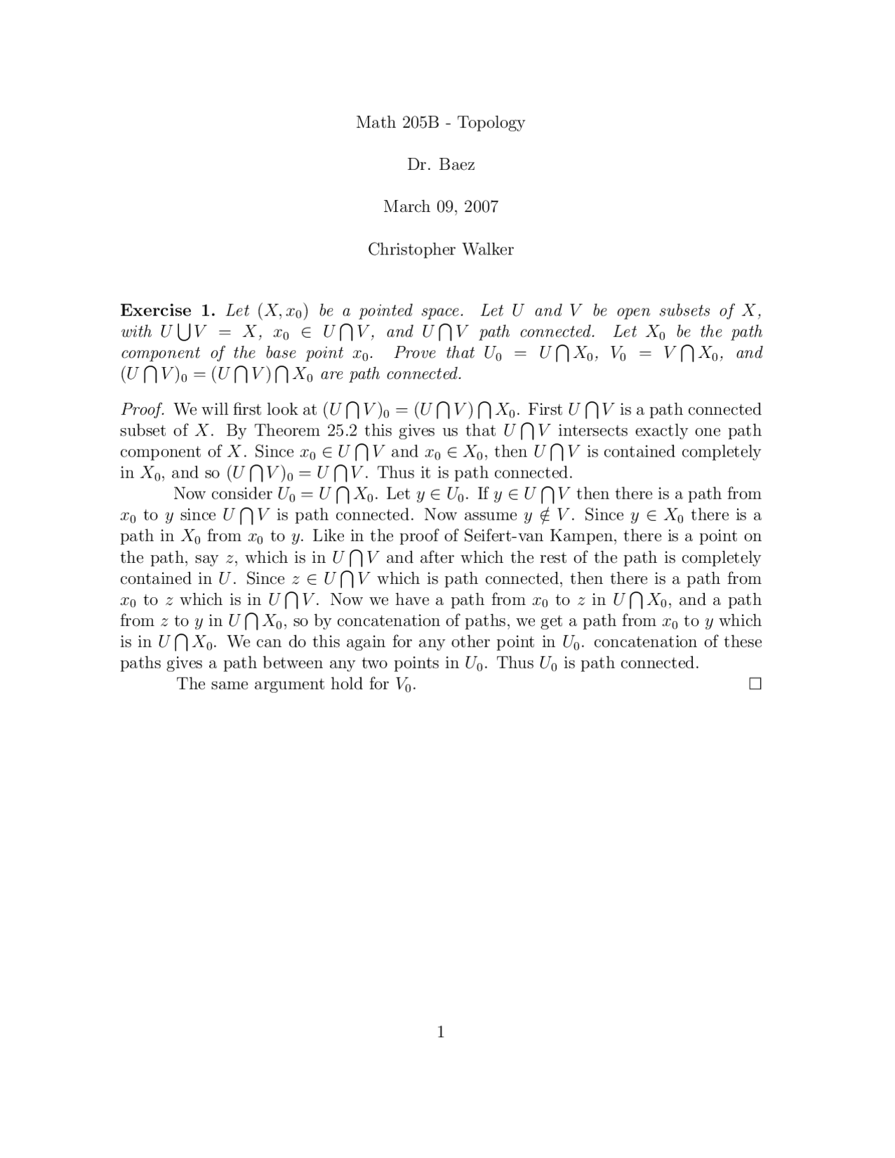 Fundamental Group of the Klein Bottle – Topology – Solved Questions | MATH 205B - Docsity