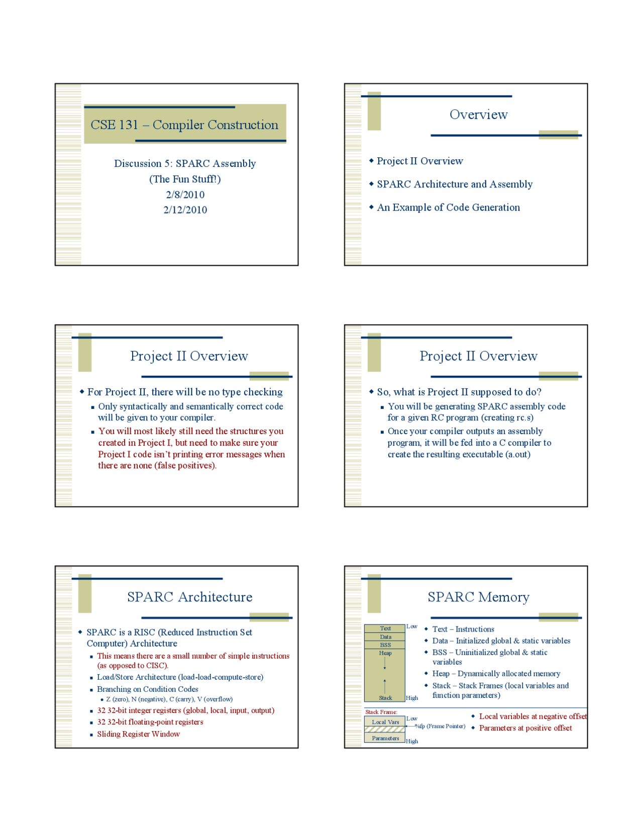 Introduction To Compiler Construction Lecture Slides Cse 131 Docsity 7772
