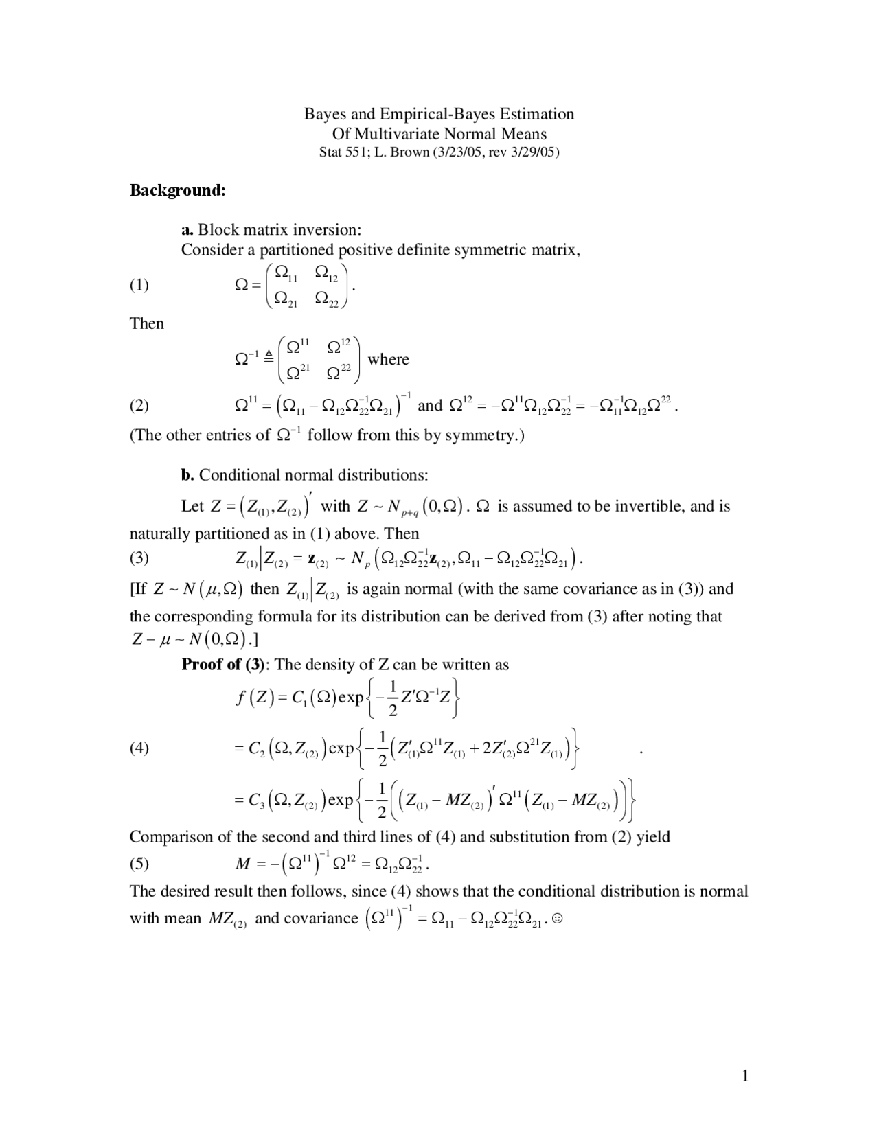 Bayes And Empirical Bayes Estimation Of Multivariate Normal Mean Stat