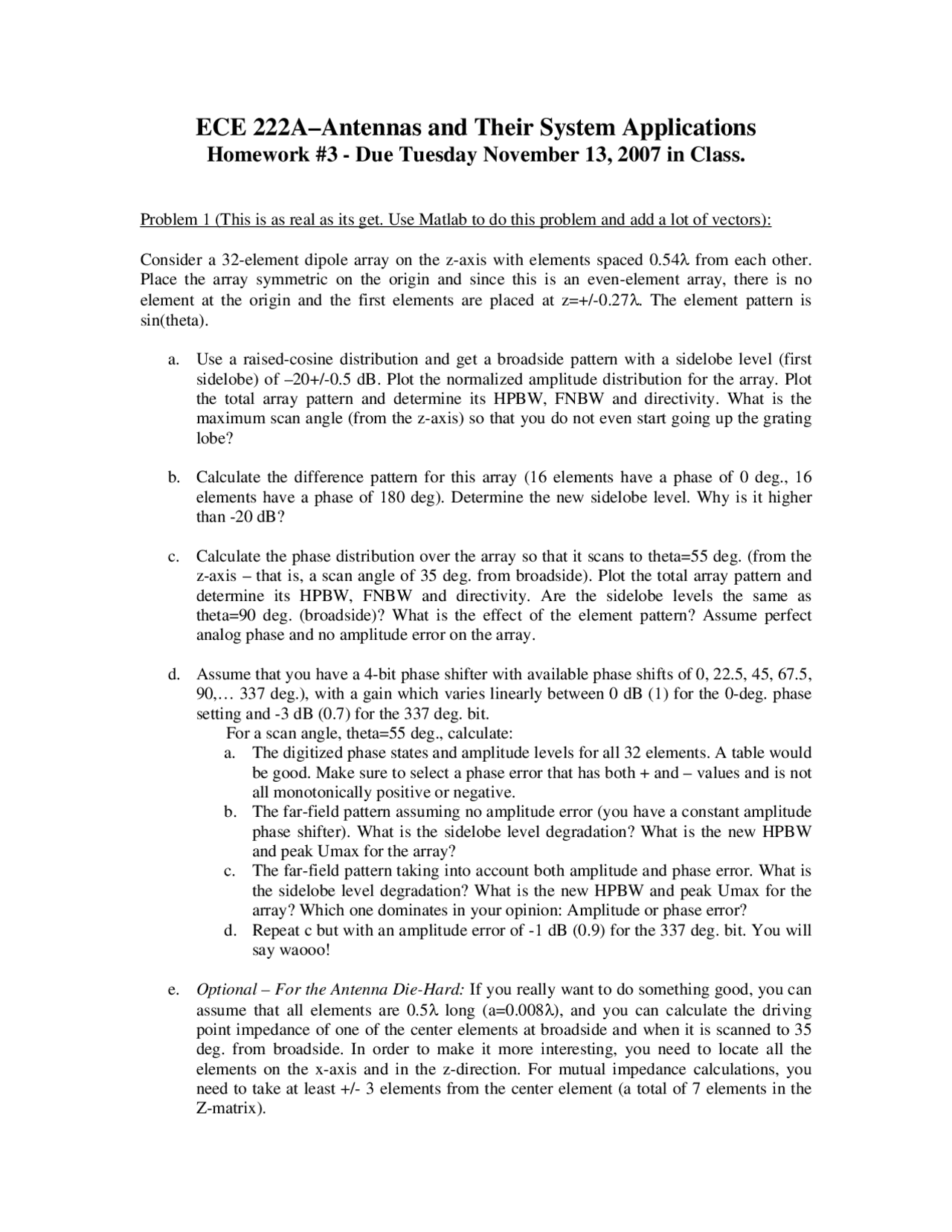 Antennas And Their System Applications Assignment 3 Poli 13 Docsity