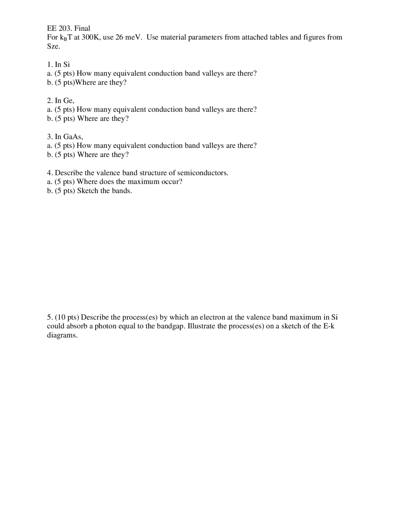 Practice Final Exam Solid State Devices Ee 203 Docsity