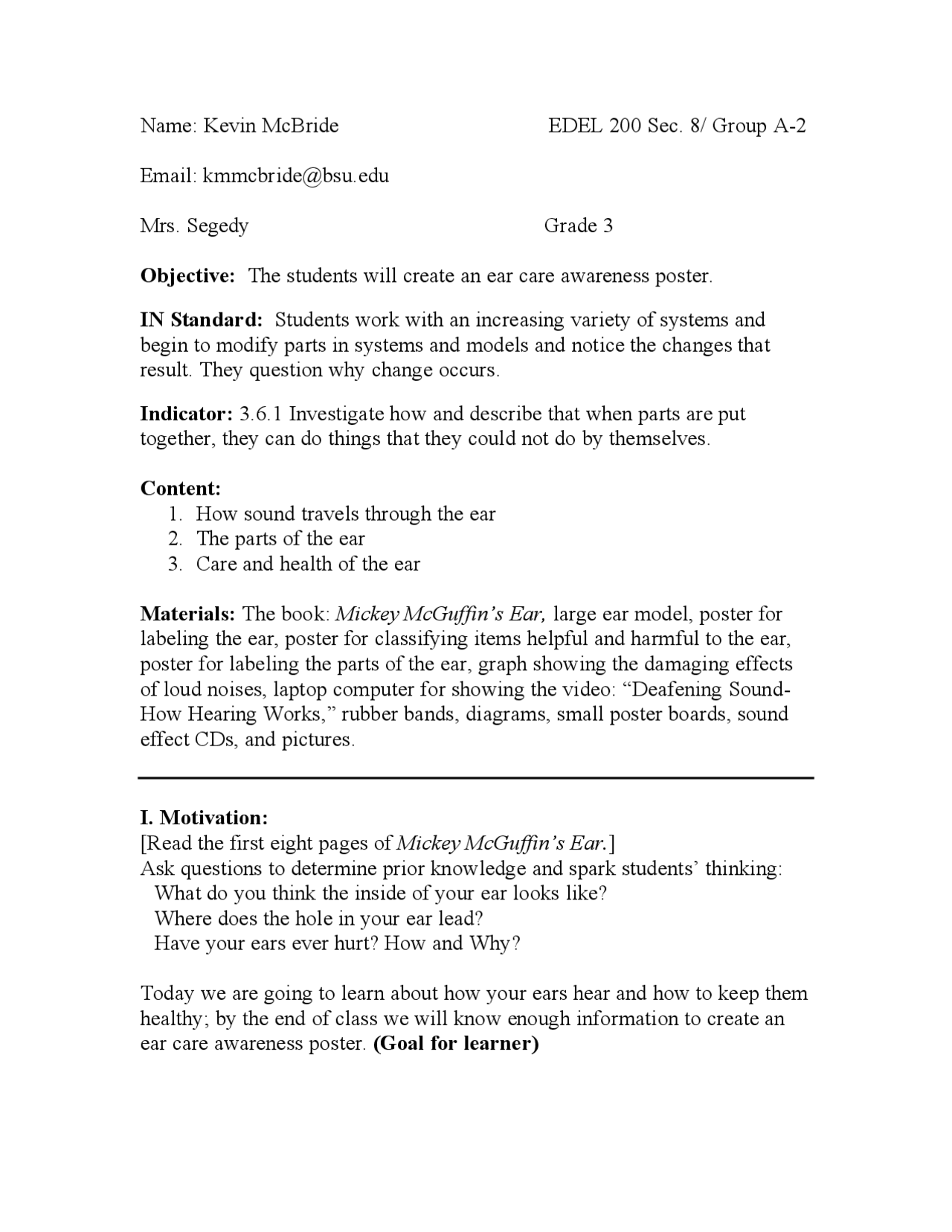 How Sound Travels through the Ear, The Parts of the Ear | EDEL 200 ...