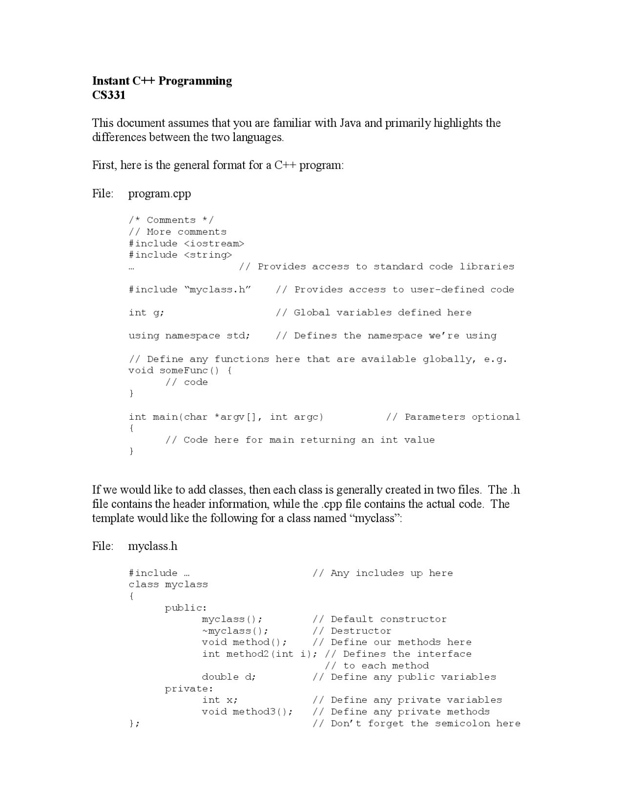 Instant C Programming Automata Algorithms And Complexity Cs A351 Docsity
