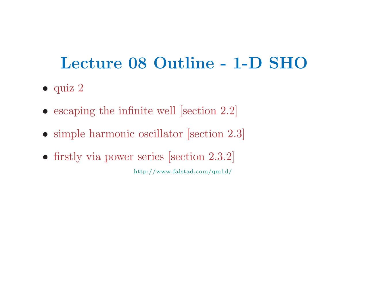 Simple Harmonic Oscillator and Power Series Method | PHYS 410 - Docsity