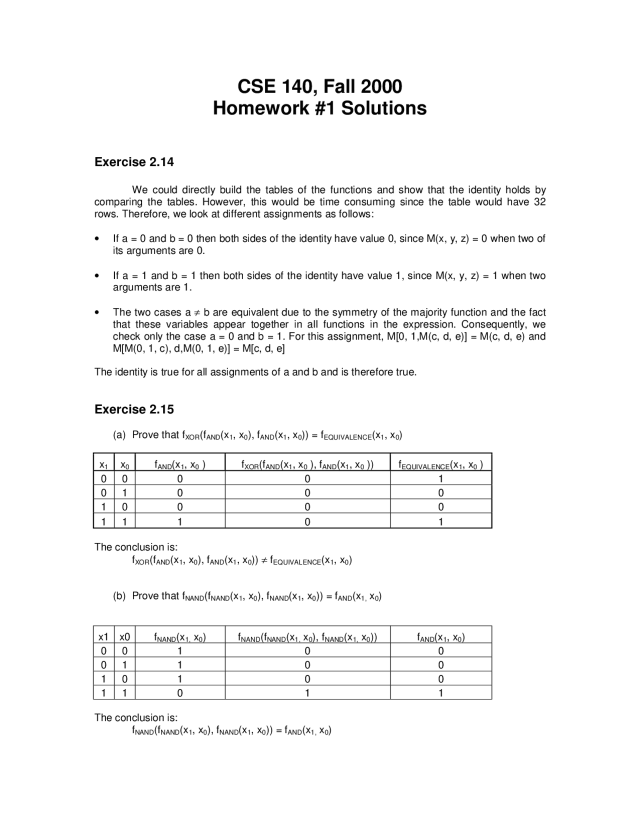 Homework 1 Solutions Component And Design Systems Cse 140 Docsity