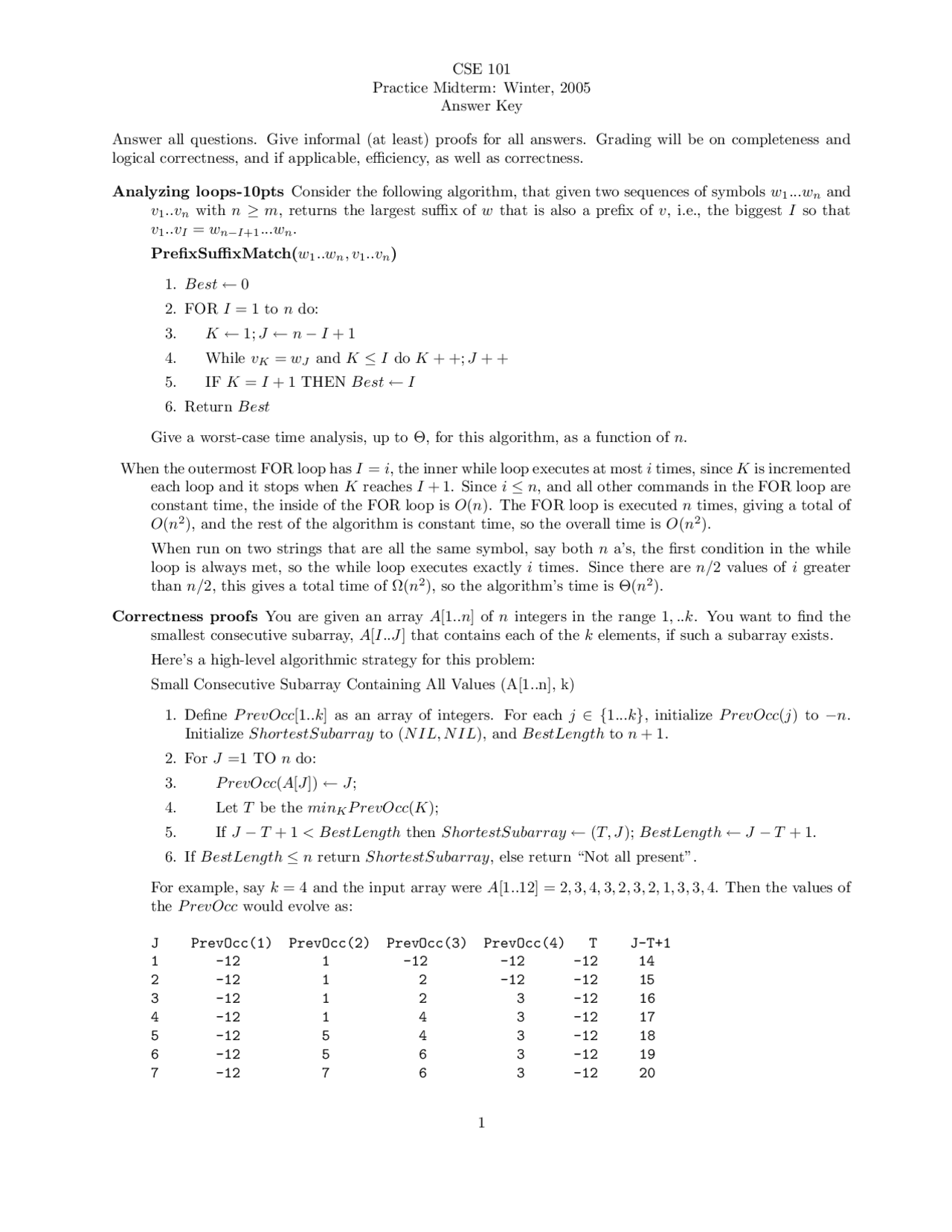 Practice Midterm Exam Solved For Design And Analysis Of Algorithm Cse 9033