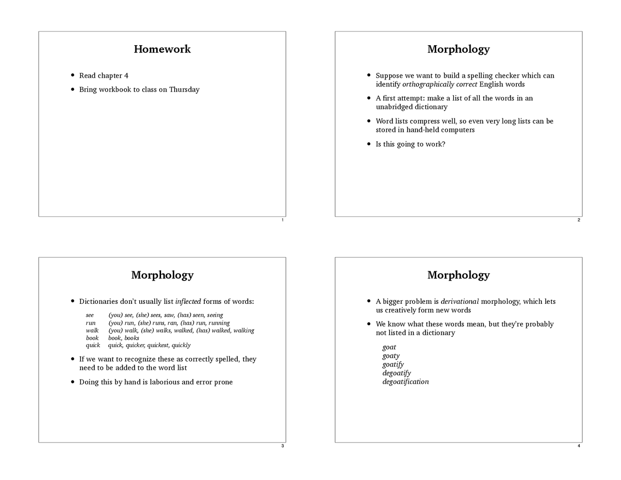 Morphology Creativity Words Lecture Slides Ling 520 Docsity