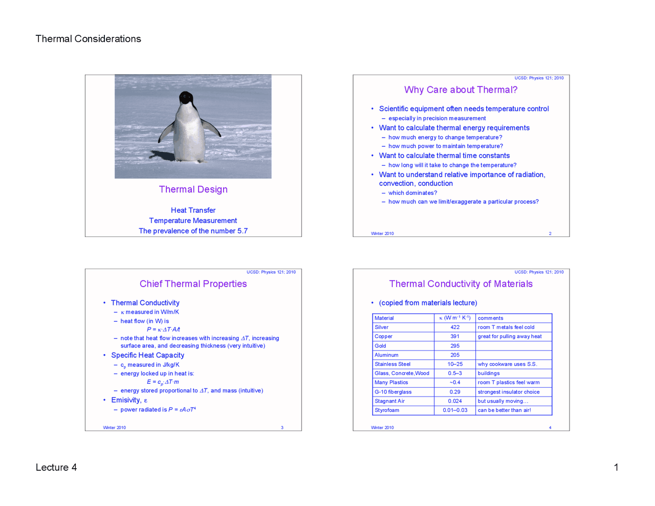 Heat Transfer, Temperature Measurement - Lecture Slides | POLI 121 - Docsity