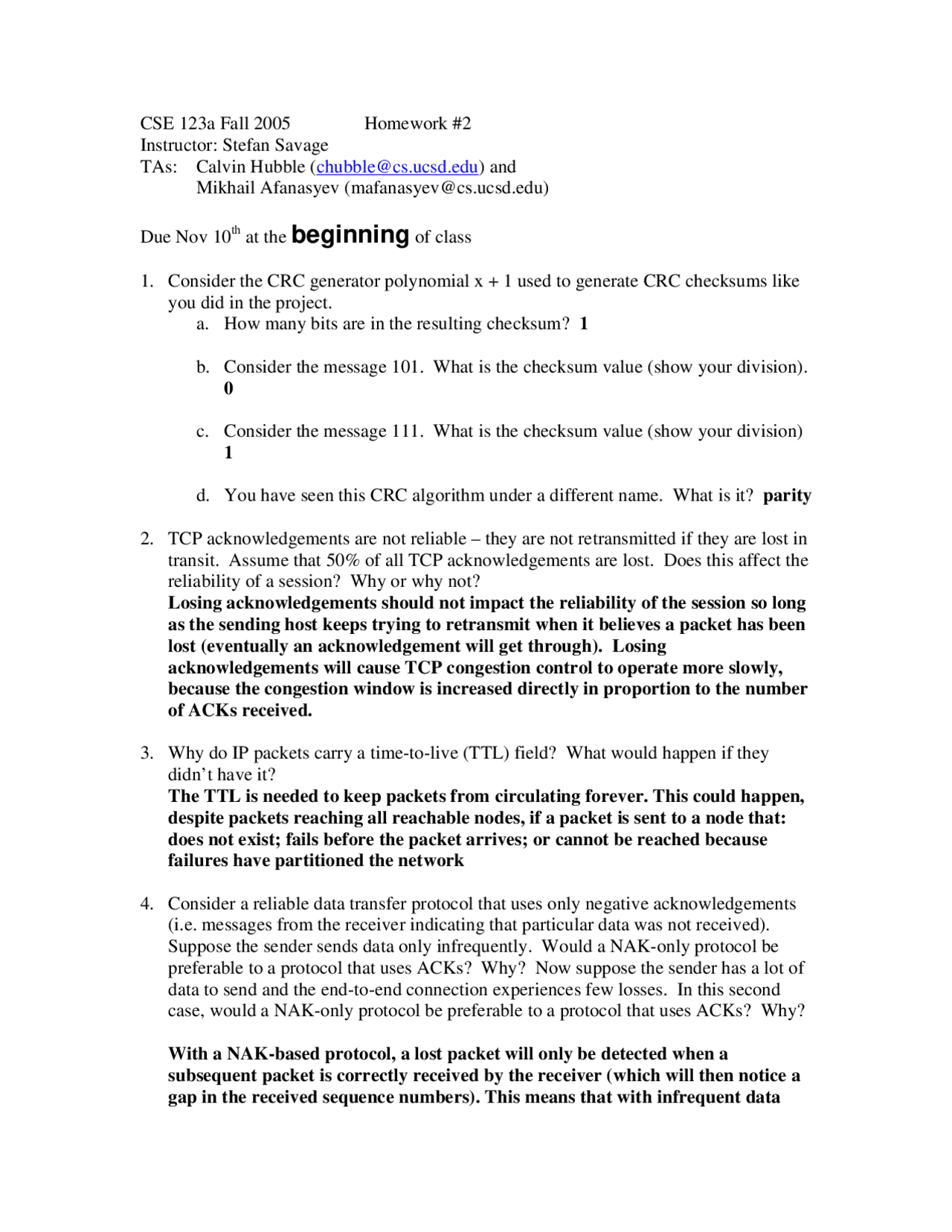 Homework Problems With Solutions Computer Networks Ltsp 123