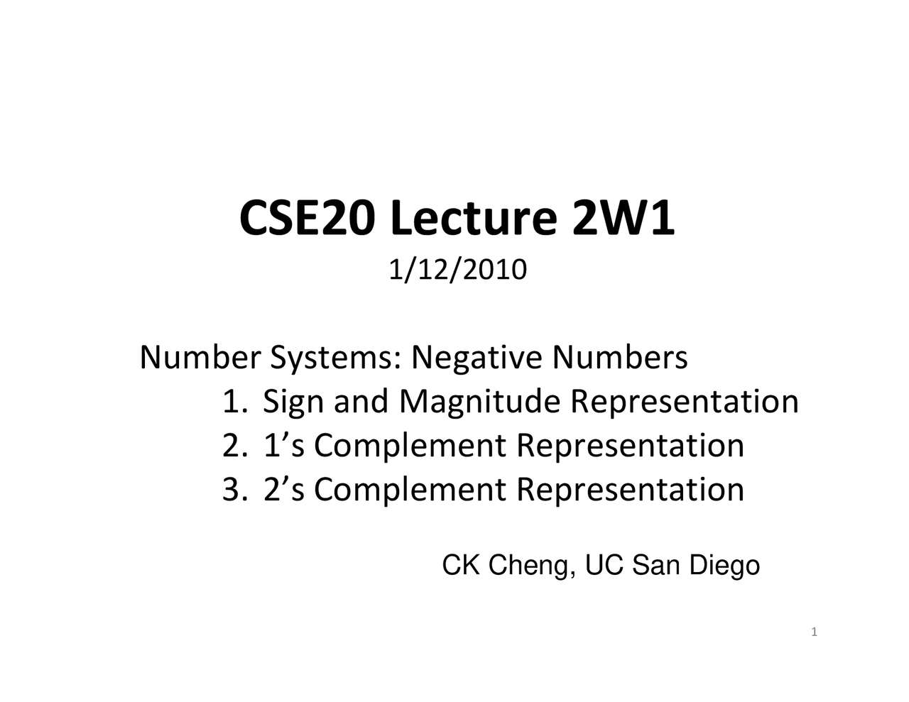 Number Systems and Negative Numbers - Lecture Slides | SOCL 20 - Docsity