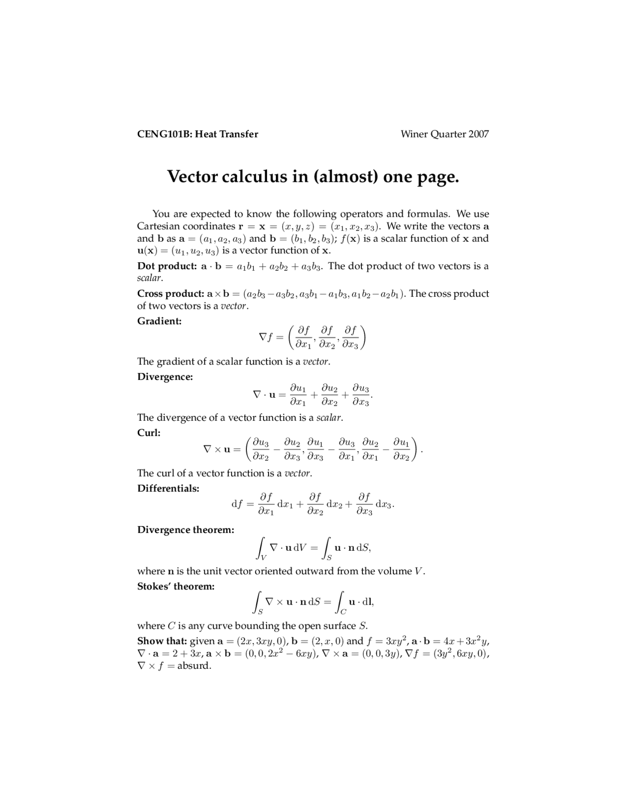 Dot Product, Gradient, Divergence – Vector Calculus - Notes | LTCH 101 ...
