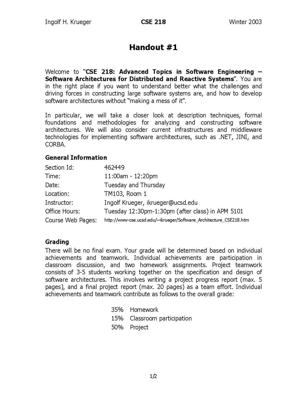 Handout Notes For Advance Software Engineering Cse 218 Docsity