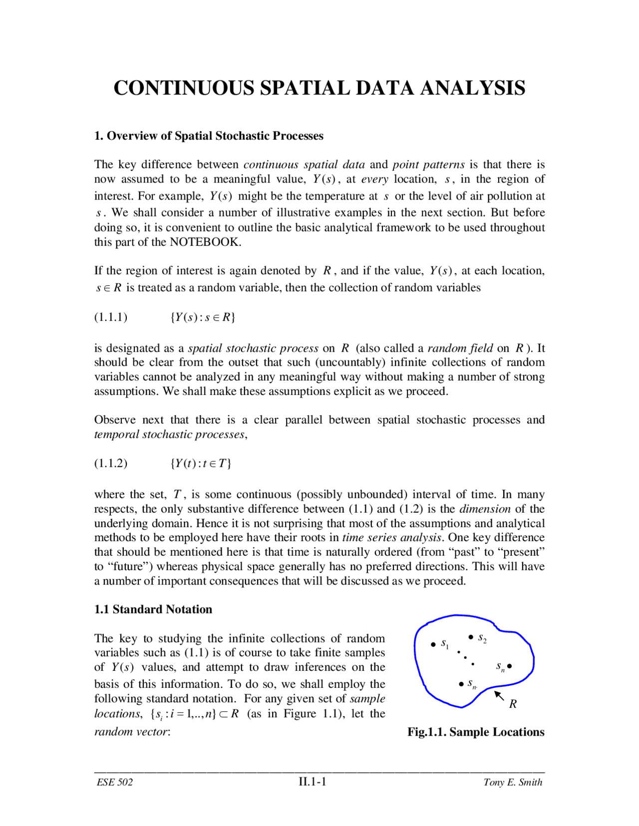 Continuous Spatial Data Analysis Lecture Notes Ese 502 Docsity