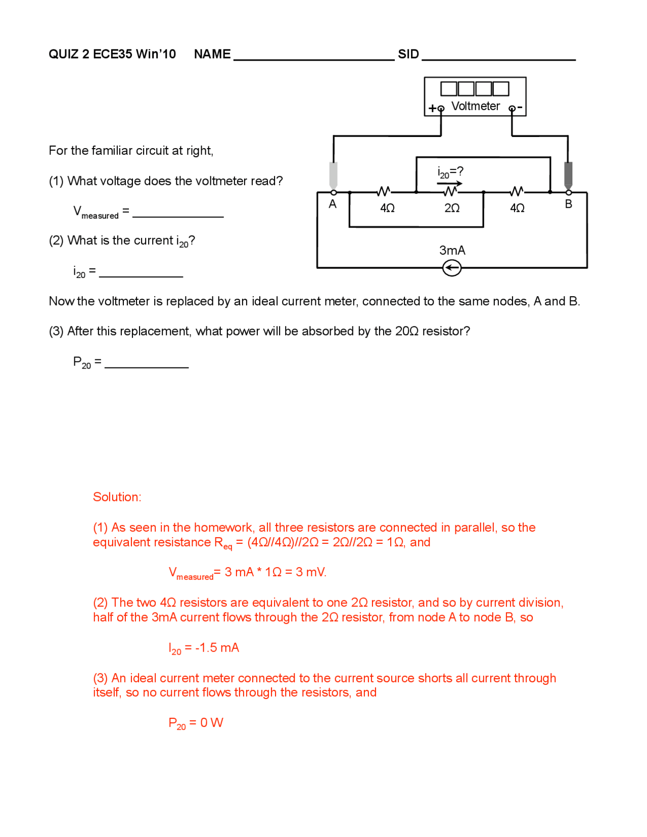 Solved Quiz 2 Introduction To Analog Design Ece 35 Docsity