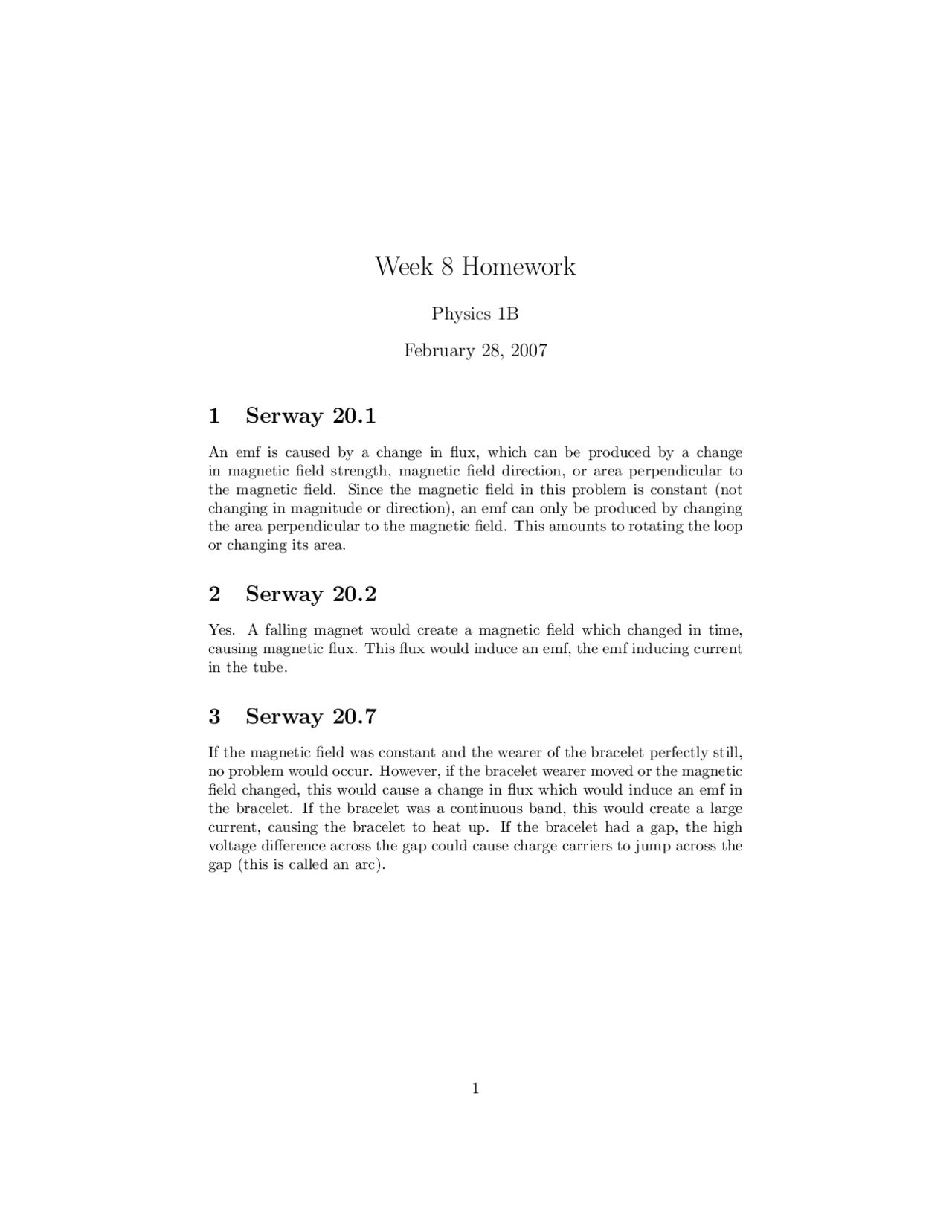 Homework 8 Practice Problems On Electricity And Magnetism Phys 1b