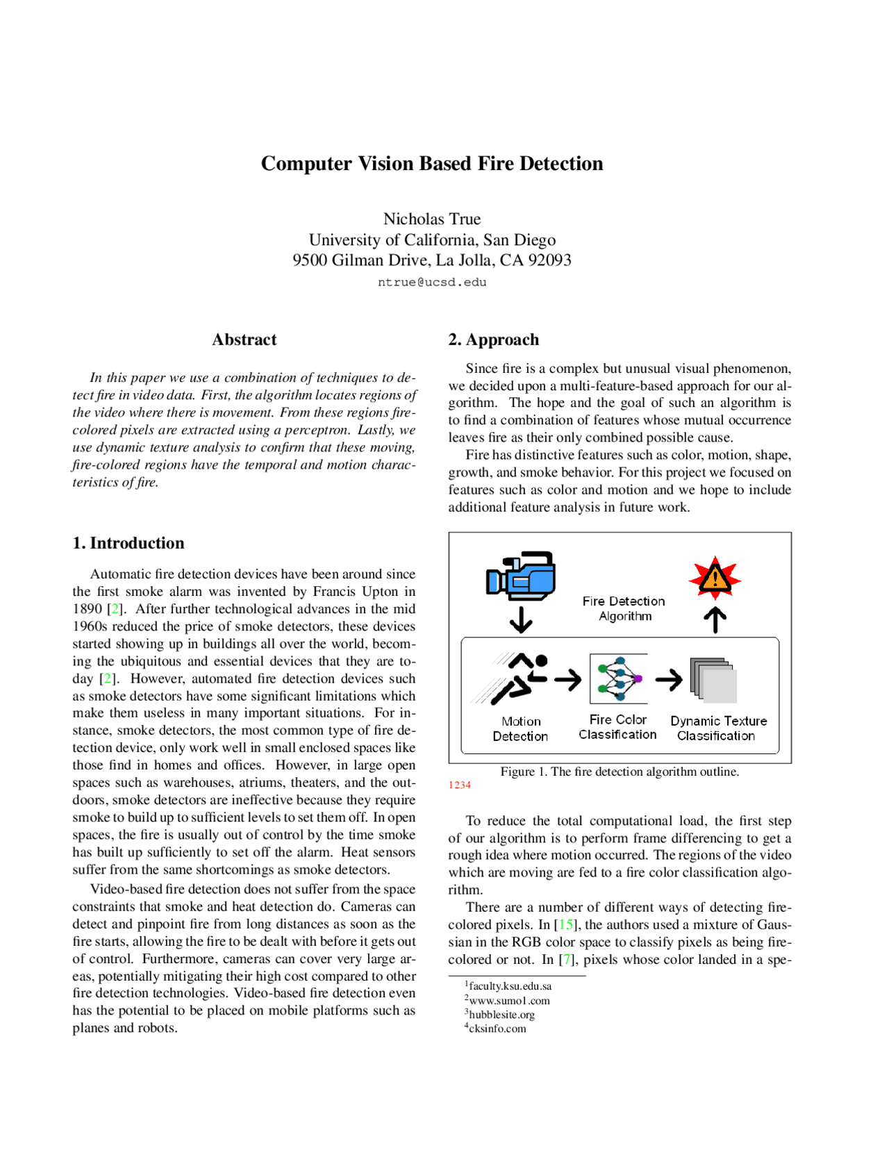 Computer Vision Based Fire Detection Lecture Notes Cse 190 Docsity
