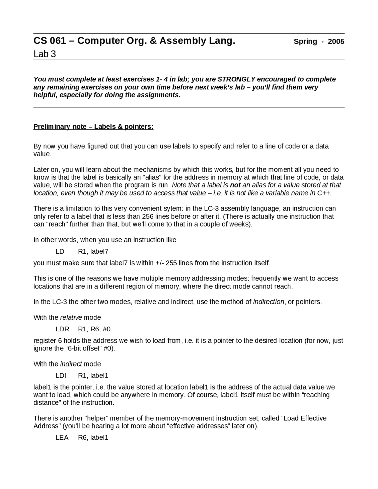 Laboratory Report 3 for Computer Organization and Assembly Language | CS 061 - Docsity