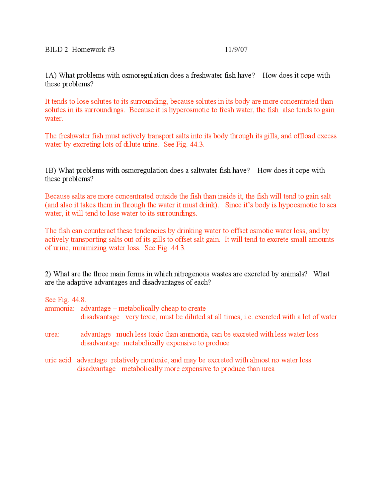 Multicellular Life Homework 3 With Answers Bild 2 Docsity