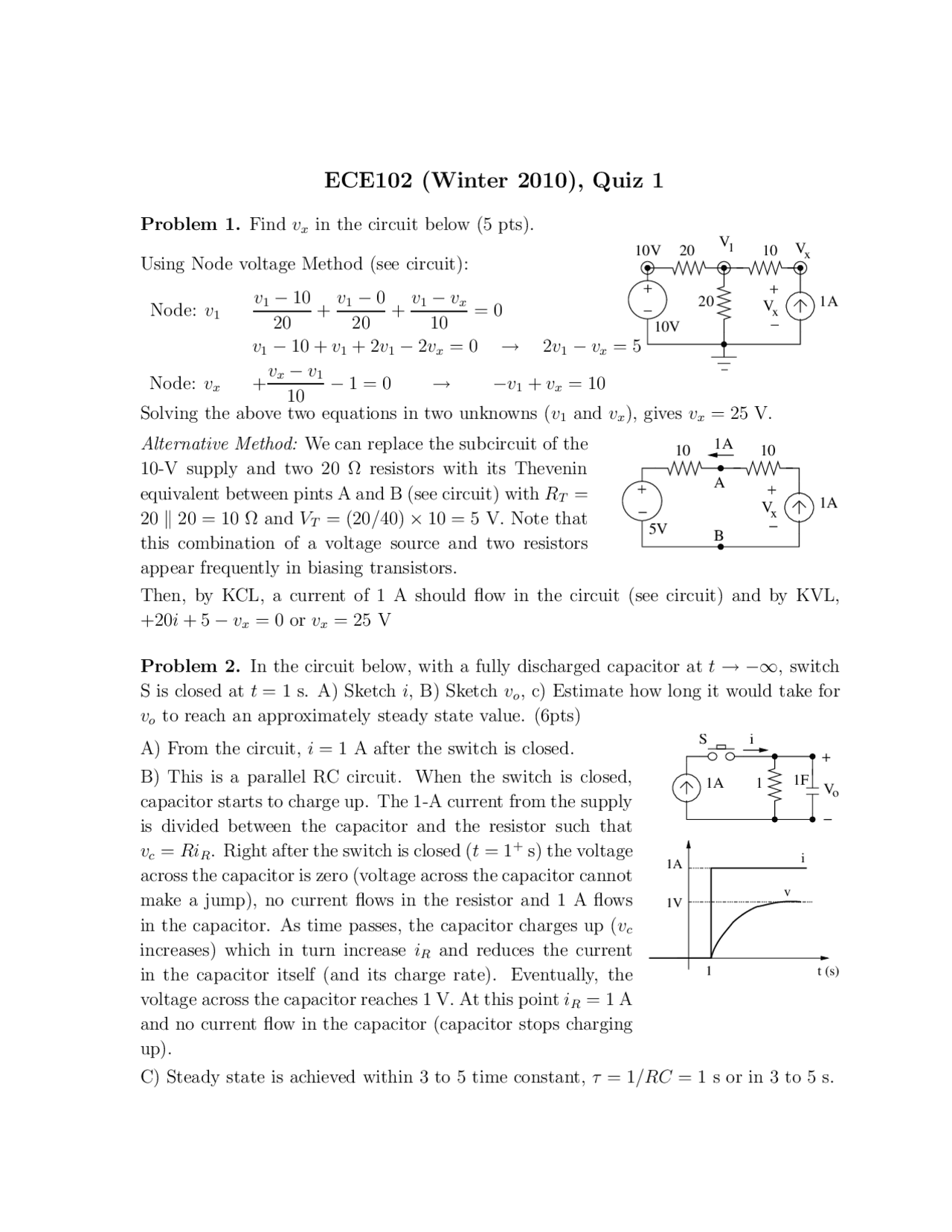 4 Questions with Answers - Introduction Active Circuit Design - Quiz 1 ...