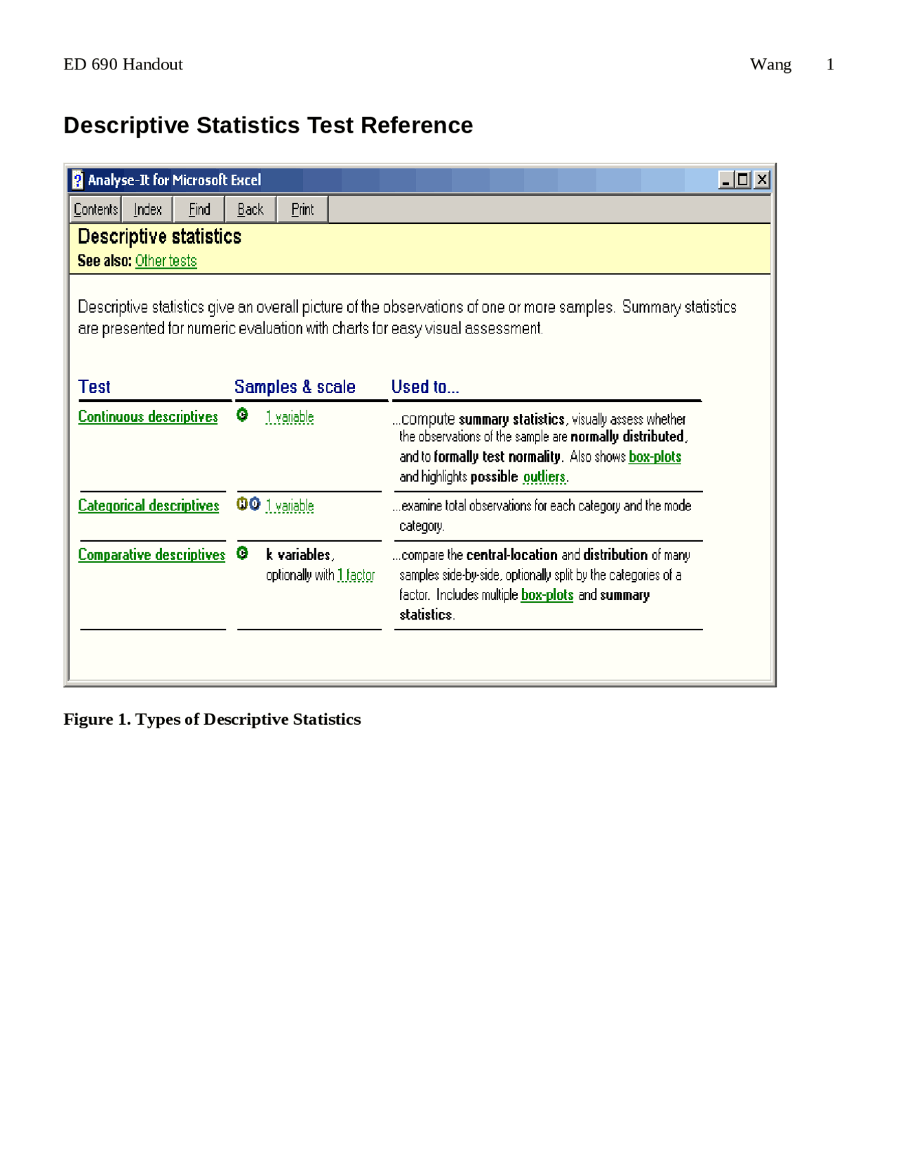 Descriptive Statistics Test Reference Lecture Slides Ed 690 Docsity