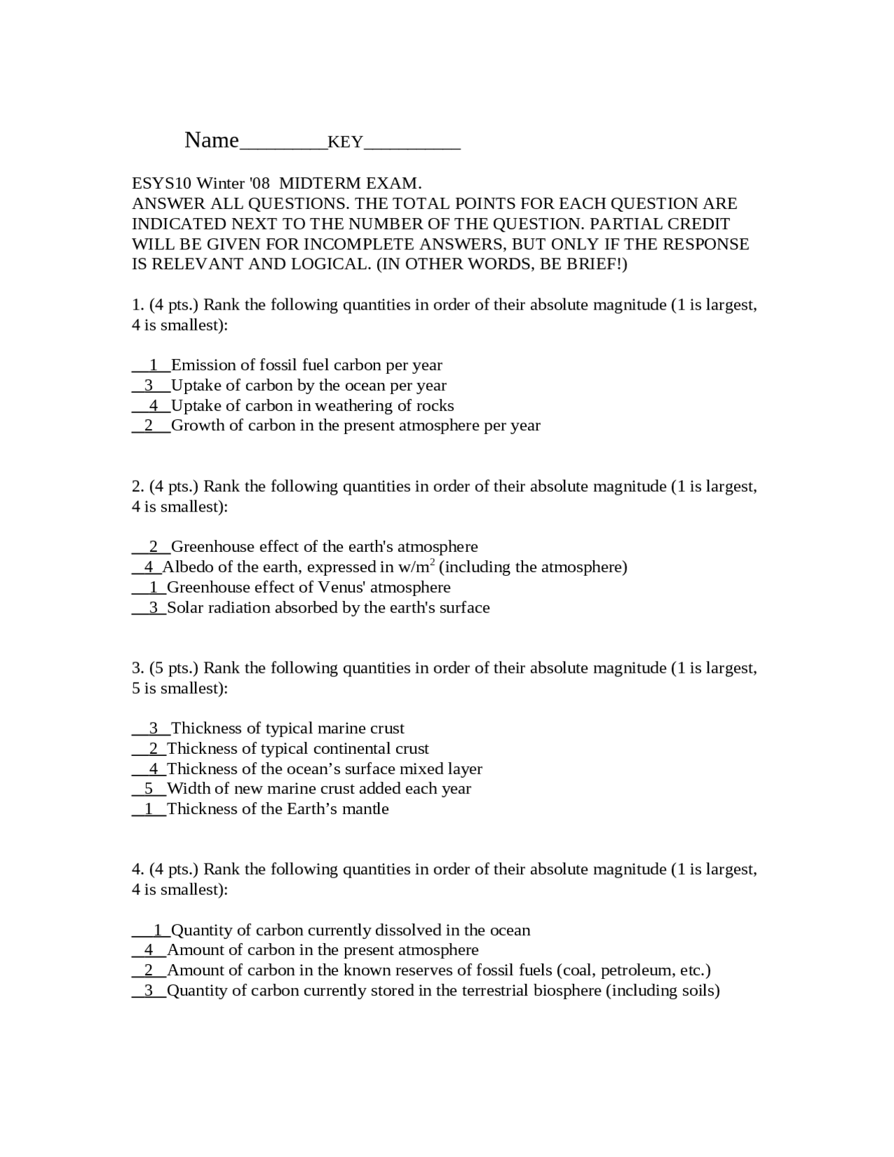 Midterm Practice Exam - Introduction to Environmental Systems | ESYS 10 ...