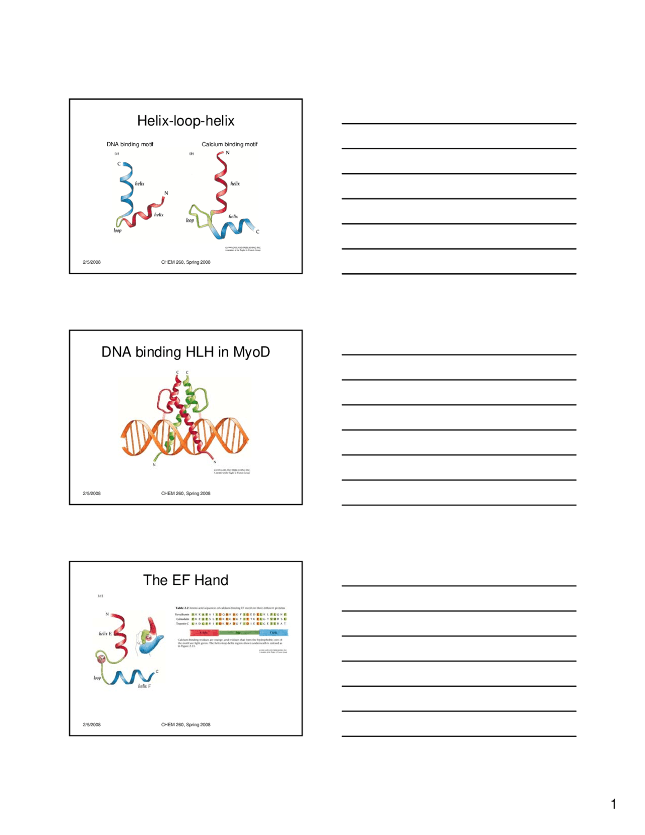 Helix-Loop-Helix | Protein Biochemistry | CHEM 260 - Docsity